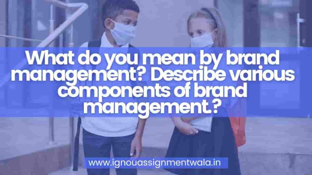 What do you mean by brand management? Describe various components of ...