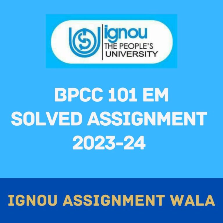 IGNOU BPCC 101 HINDI SOLVED ASSIGNMENT 2023-24 - IGNOU Assignment Wala