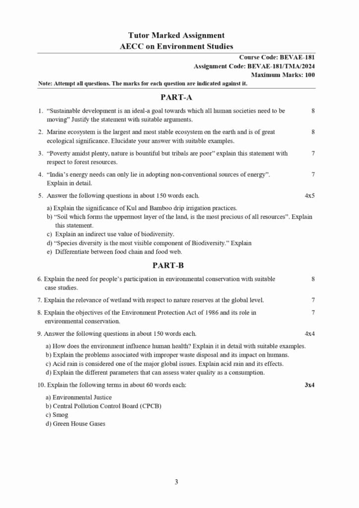IGNOU BEVAE 181 ENGLISH SOLVED ASSIGNMENT 2023-24 - IGNOU Assignment Wala